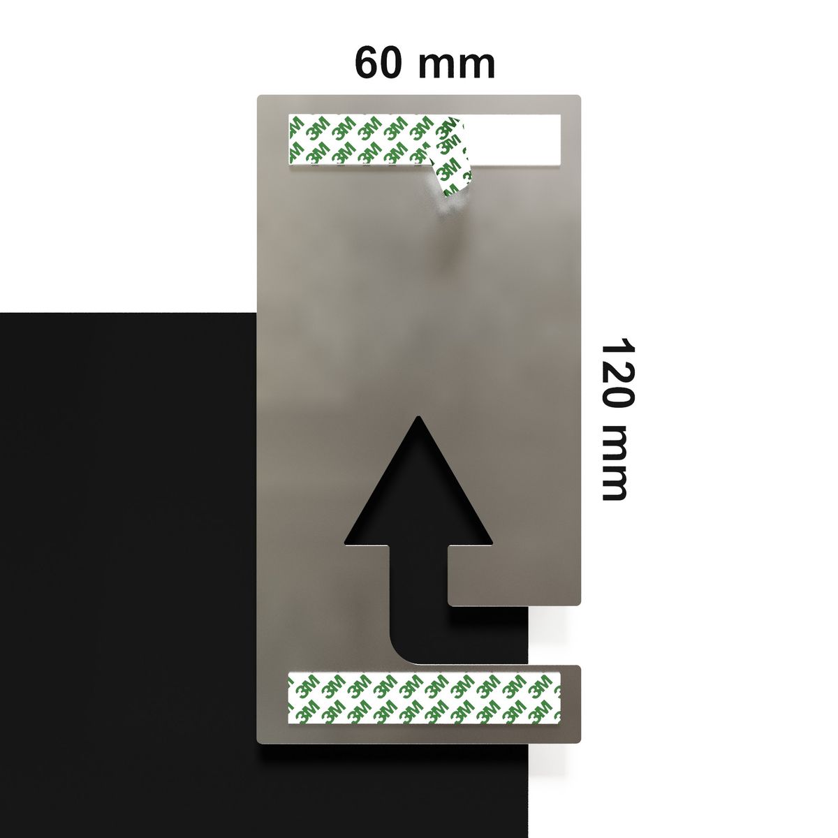 Edelstahl Hinweisschild Pfeil "Ecke rechts" / P.08.E – INOXSIGN